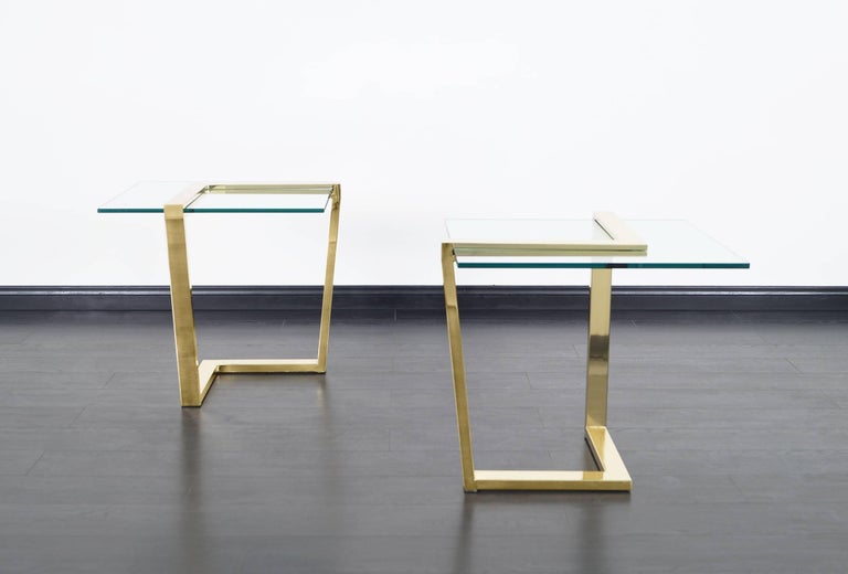 Vintage Brass Cantilevered Side Tables by DIA at 1stDibs