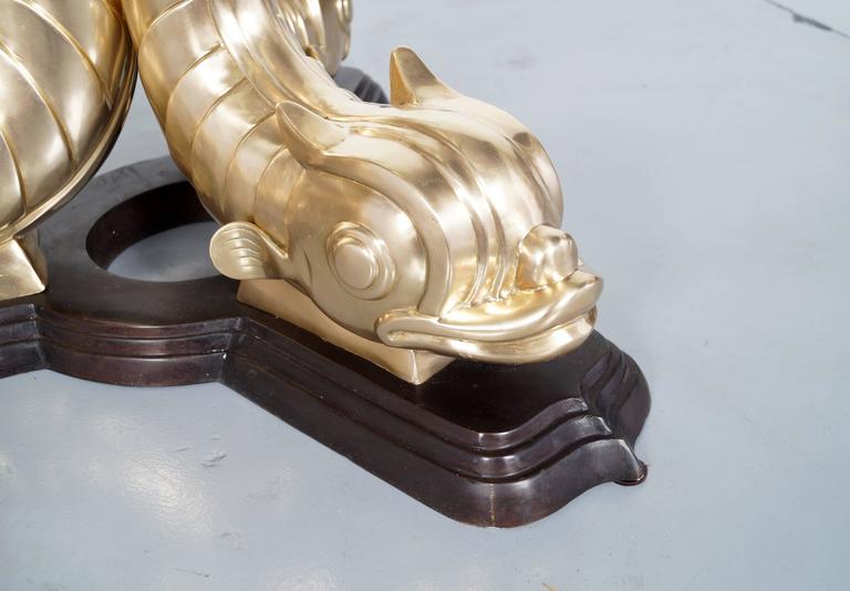 Monumental Vintage Italian Bronze Koi Fish Dining Table at 1stDibs