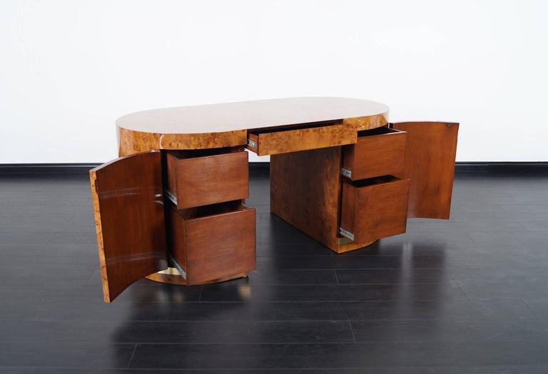 Vintage Burl Wood Desk at 1stDibs