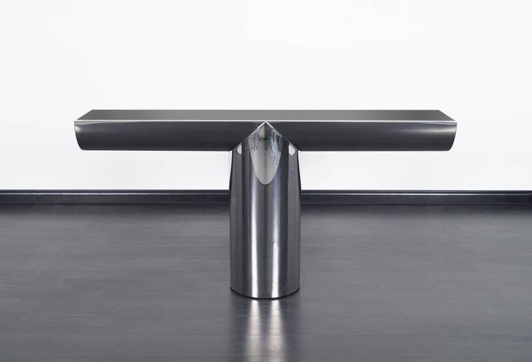 Vintage Stainless Steel "Tee" Console Table by Brueton at 1stDibs