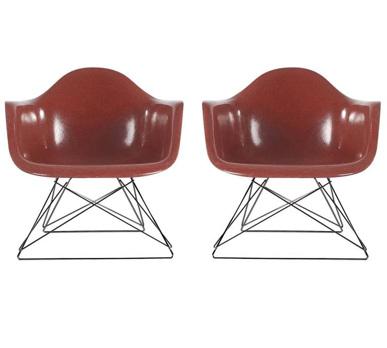 Pair of Mid-Century Eames Herman Miller Fiberglass Lounge Chairs in ...