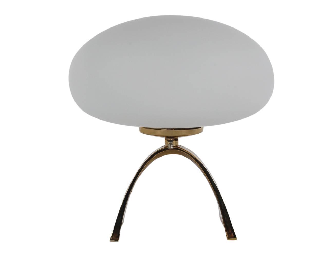 Mid-Century Modern Brass and Glass Arch Table Lamp by Laurel Lamp ...