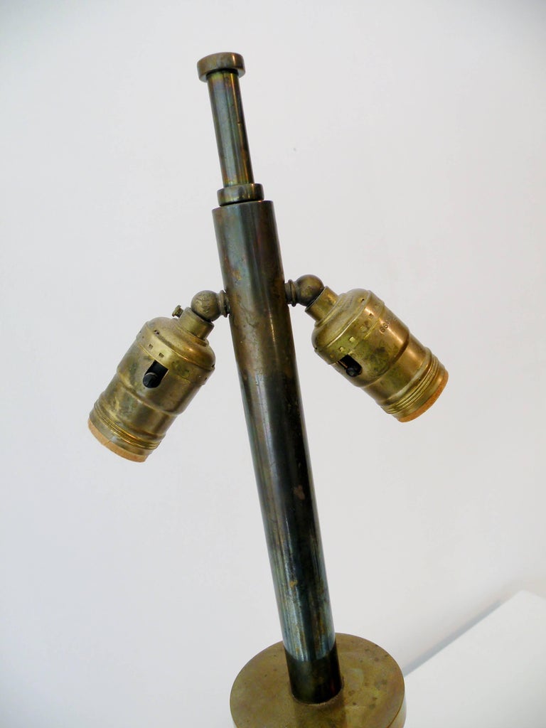 1940s Streamline Machine Age Modern Brass Table Lamp For Sale at 1stDibs