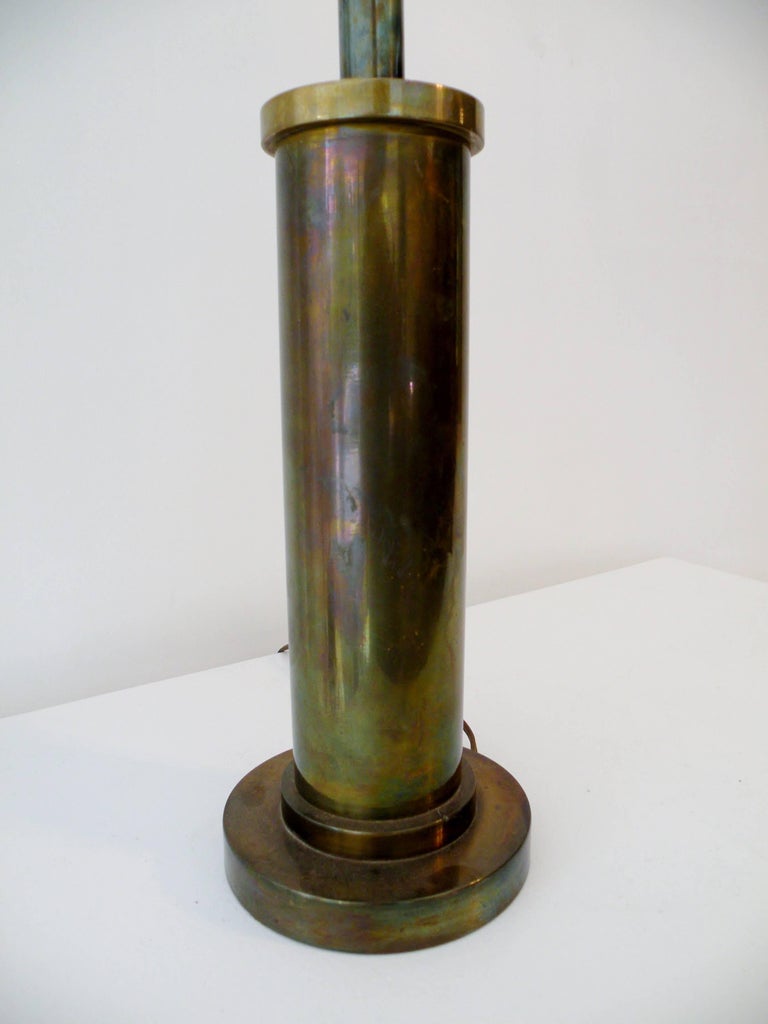 1940s Streamline Machine Age Modern Brass Table Lamp For Sale at 1stDibs