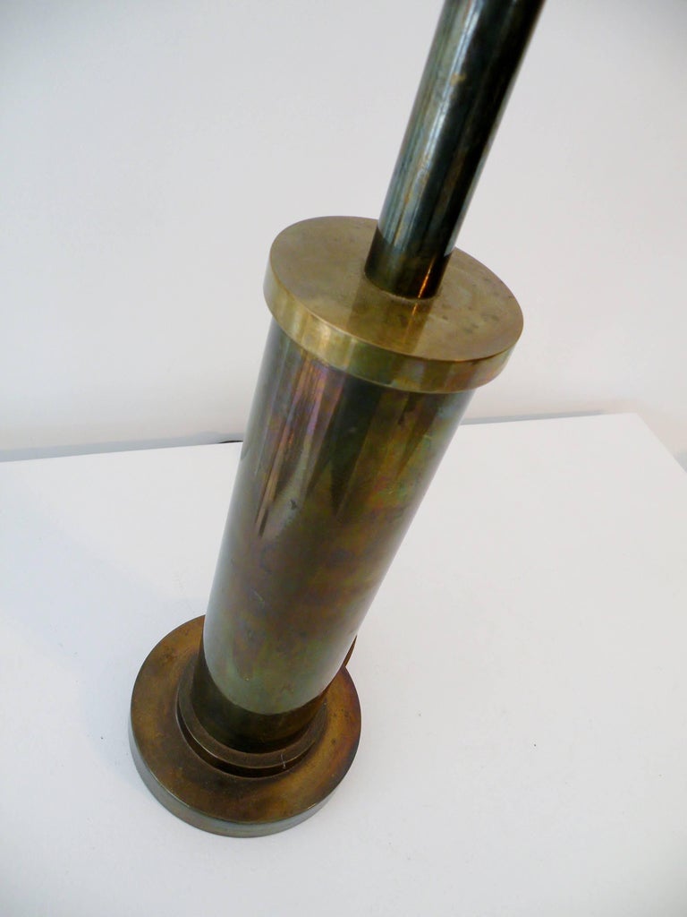 1940s Streamline Machine Age Modern Brass Table Lamp For Sale at 1stDibs