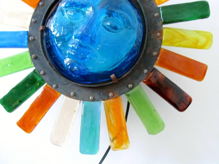 Filipe Delfinger Mexican Modernist Glass Sun Wall Lamp Feders at ...