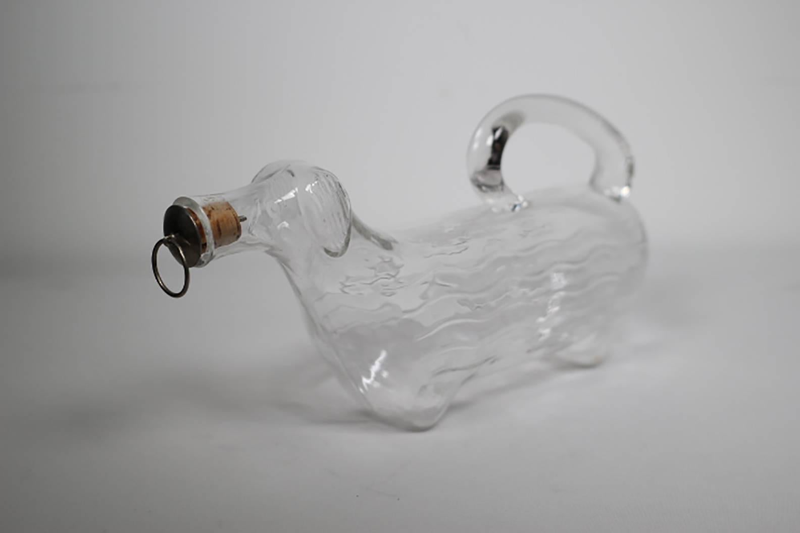 1930s Glass Dog Decanter For Sale at 1stDibs