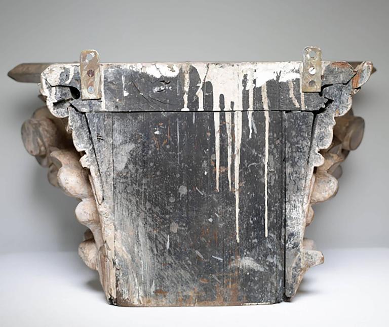 Turn of the Century Hand-Carved Wooden Bank Column Capitals, circa 1900 ...