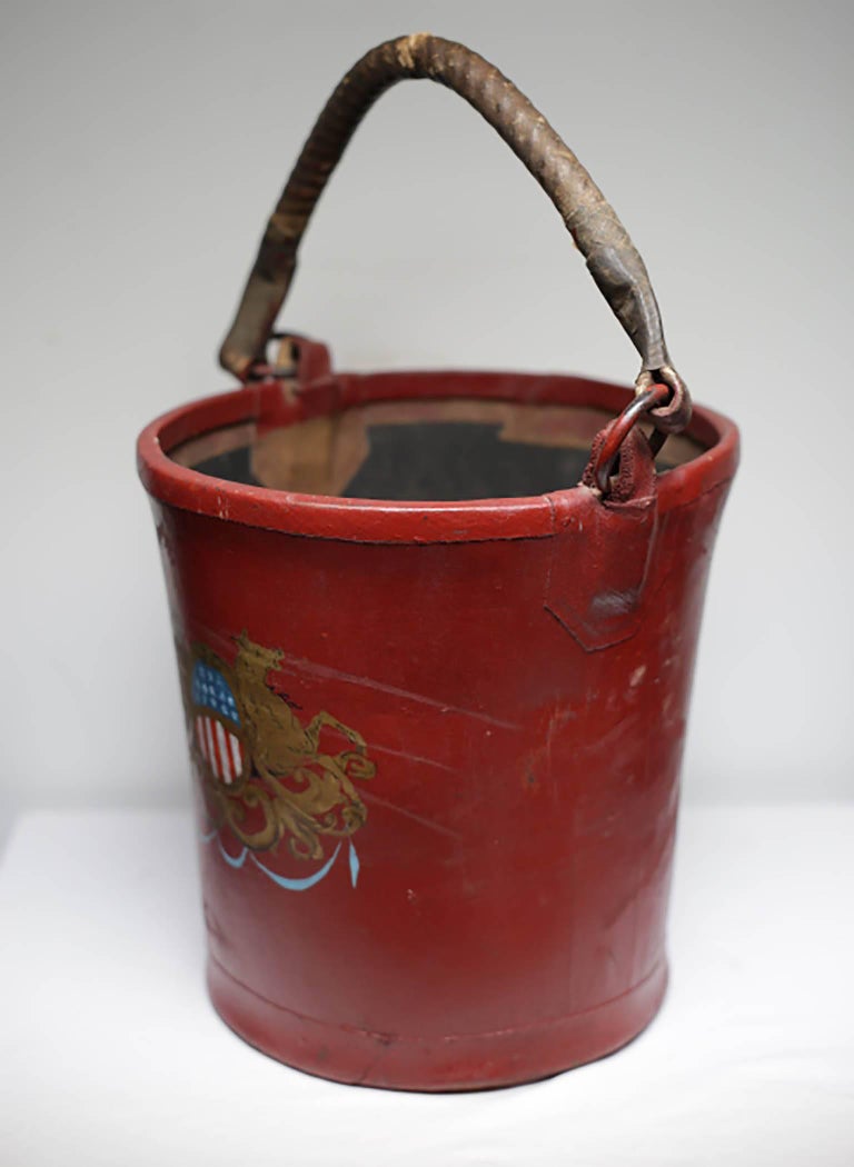 19th Century Leather English Fire Bucket, circa 1800s at 1stDibs
