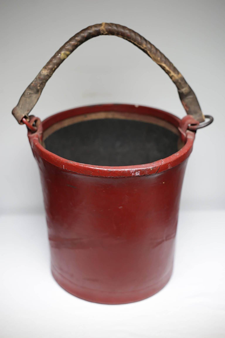 19th Century Leather English Fire Bucket, circa 1800s at 1stDibs