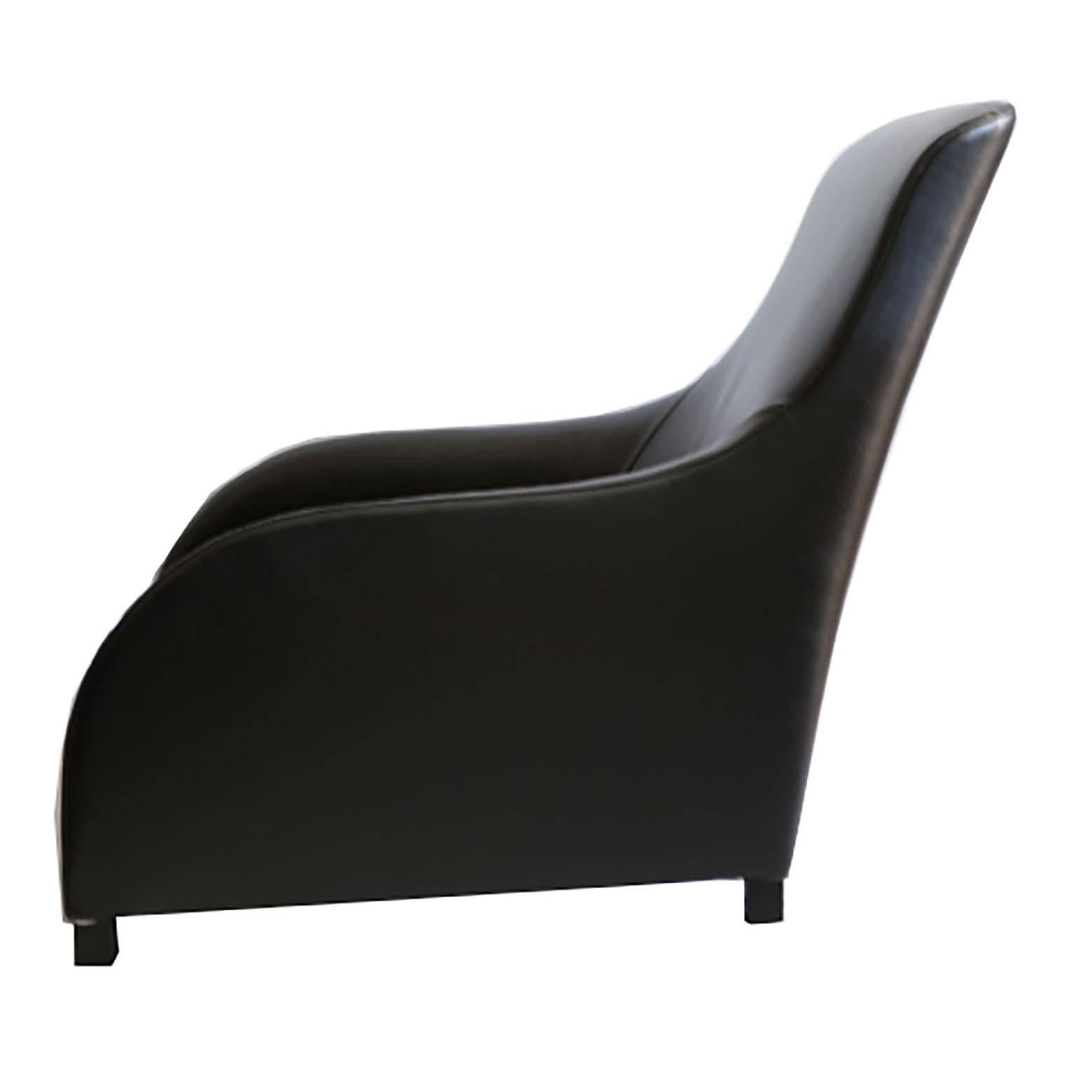 B&B Italia Black Leather Kalos Chair by Antonio Citterio for B&B Italia ...