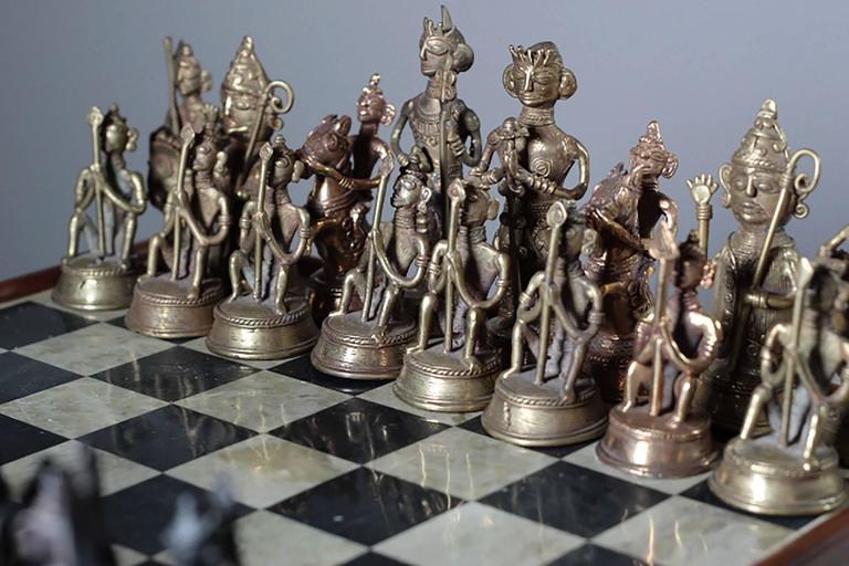 Midcentury Indian Chess Board at 1stdibs