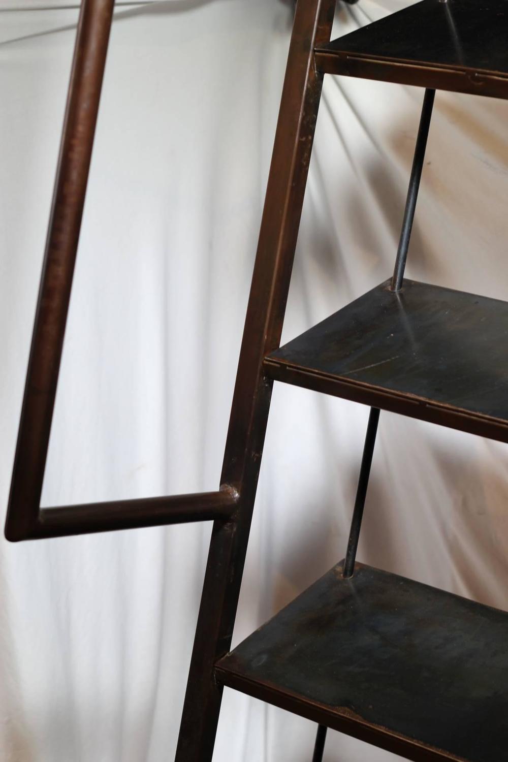 Monumental Custom Steel Rolling Library Ladder For Sale at 1stdibs