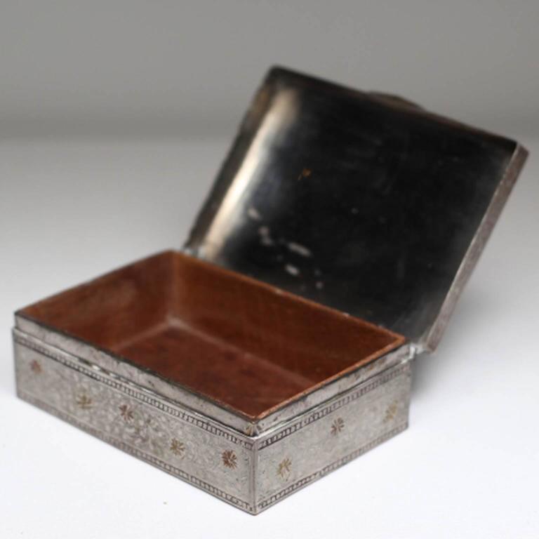 Early 20th Century Indian Silver Plated and Enameled Cigarette Box For ...