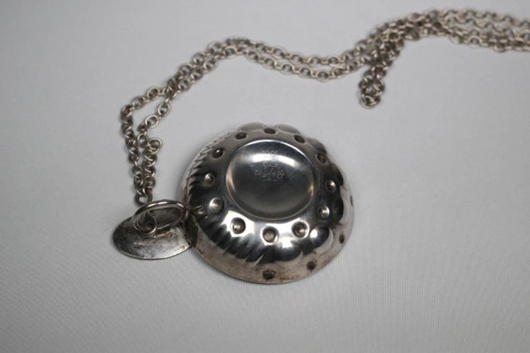 Italian Silver Plated Tastevin with Chain For Sale at 1stDibs