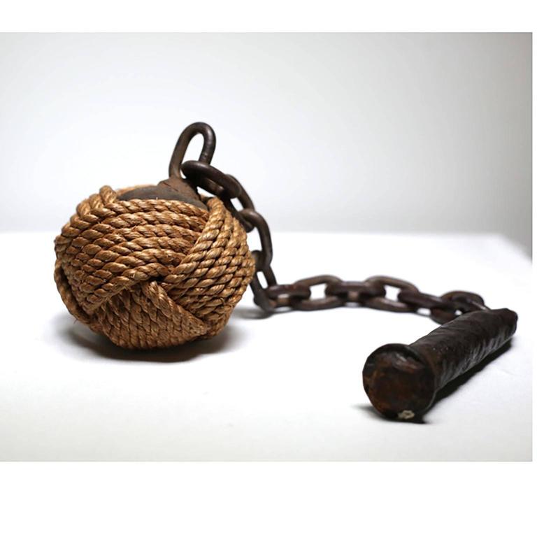 Late 19th Early 20th Century Cast Iron Prison Guard Ball and Chain ...