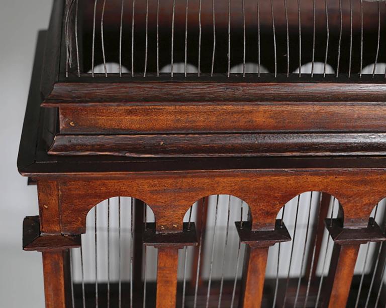 Large Victorian Wooden Birdcage with Wire Dome Top, circa 1800s at ...