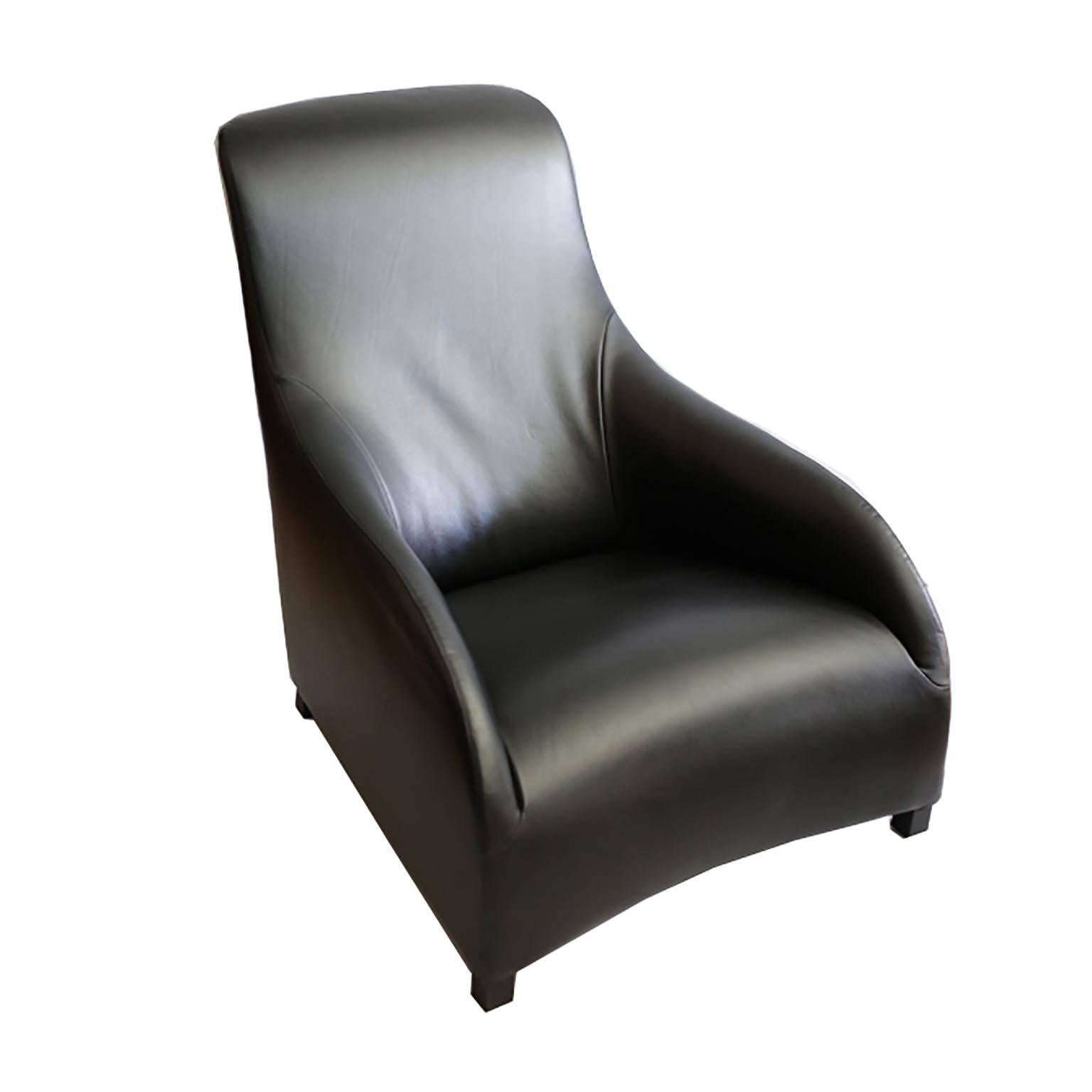 B&B Italia Black Leather Kalos Chair by Antonio Citterio for B&B Italia ...