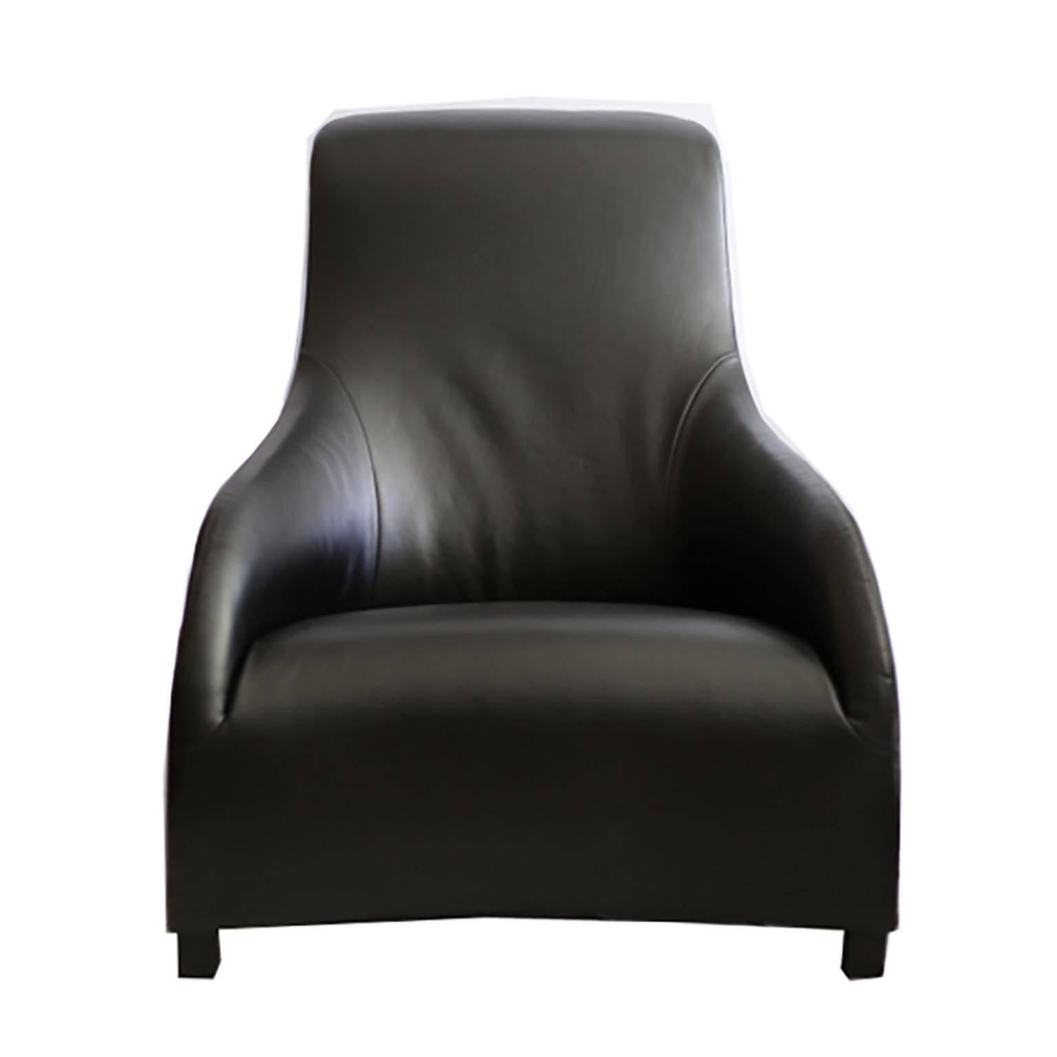 B&B Italia Black Leather Kalos Chair by Antonio Citterio for B&B Italia ...