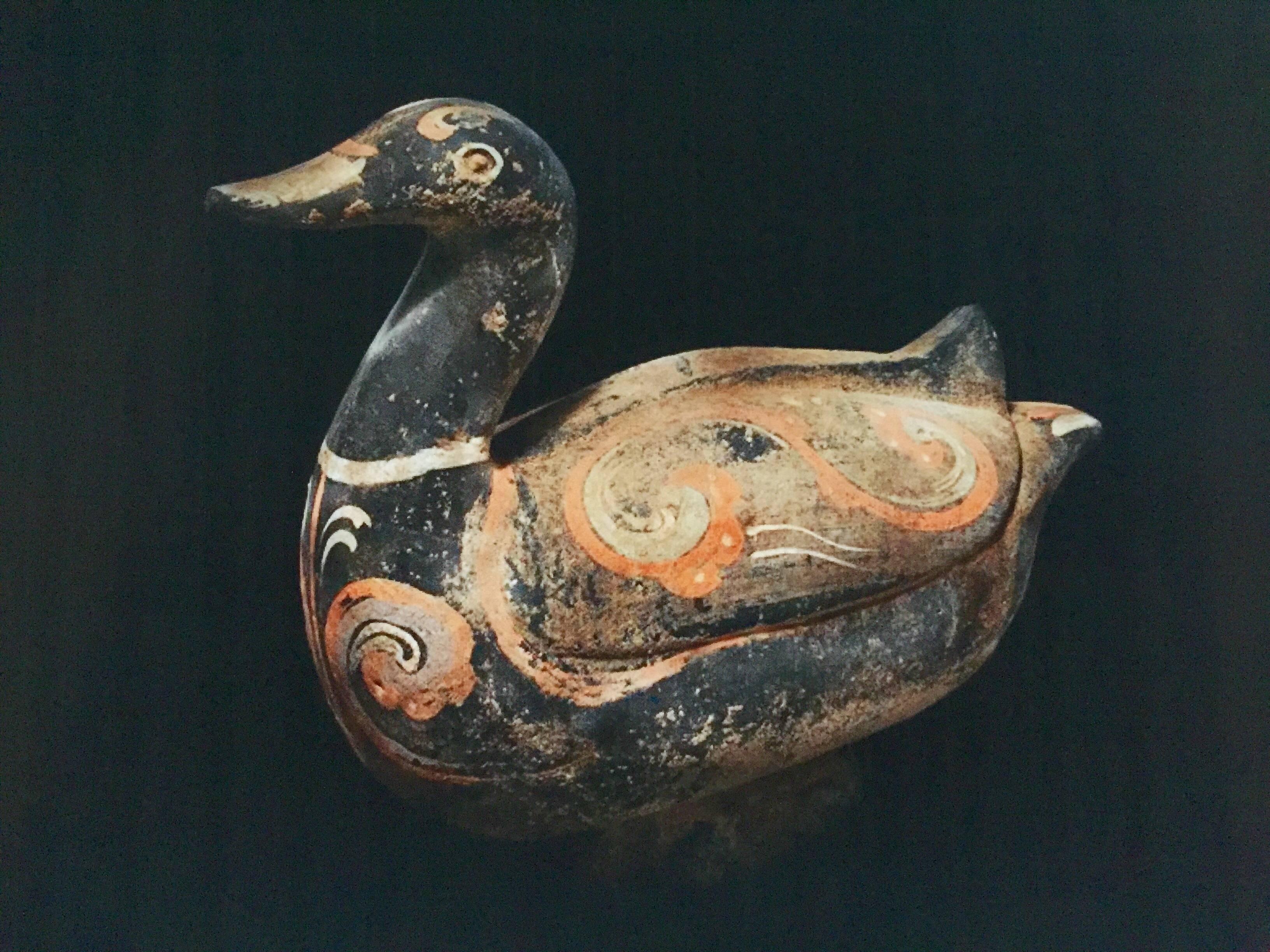 Han Dynasty Duck with Painted Feathers, 206 BCE-220CE, China at 1stDibs