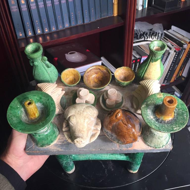 Important Ancient Chinese Antique Banquet Table with Attendants Ming ...