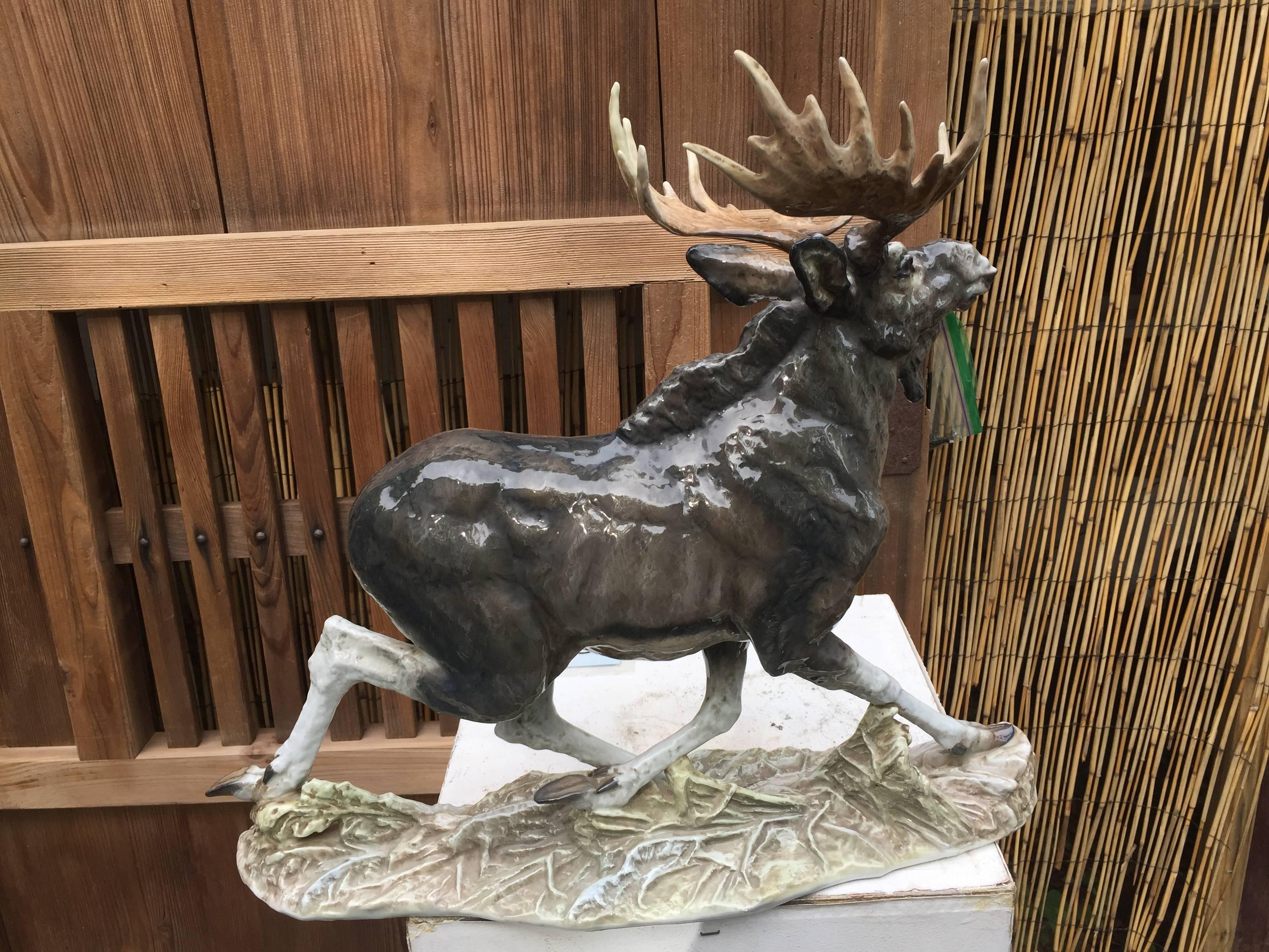 Large Vintage MOOSE Hand-Painted Sculpture , Mint Condition For Sale at ...