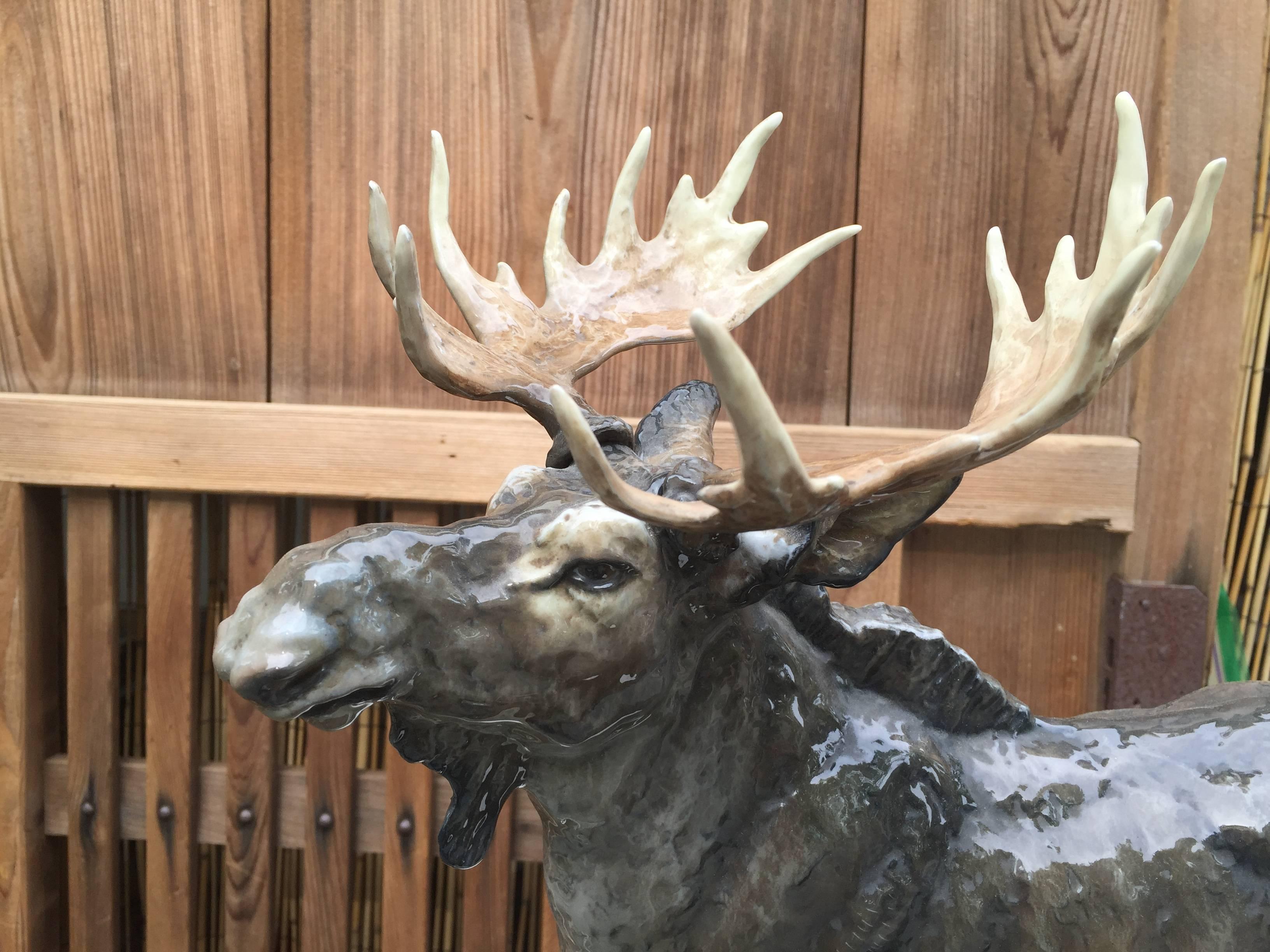 Large Vintage MOOSE Hand-Painted Sculpture , Mint Condition For Sale at ...