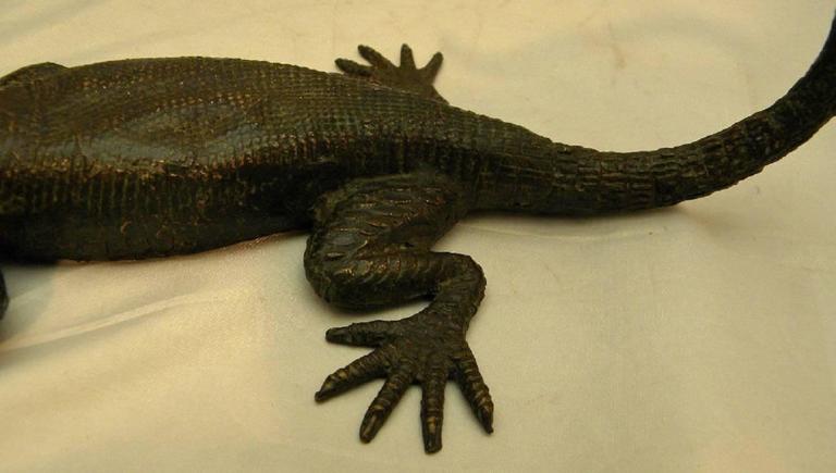 Fine Hand made Hand cast Antique Bronze Lizard Old Japan at 1stDibs