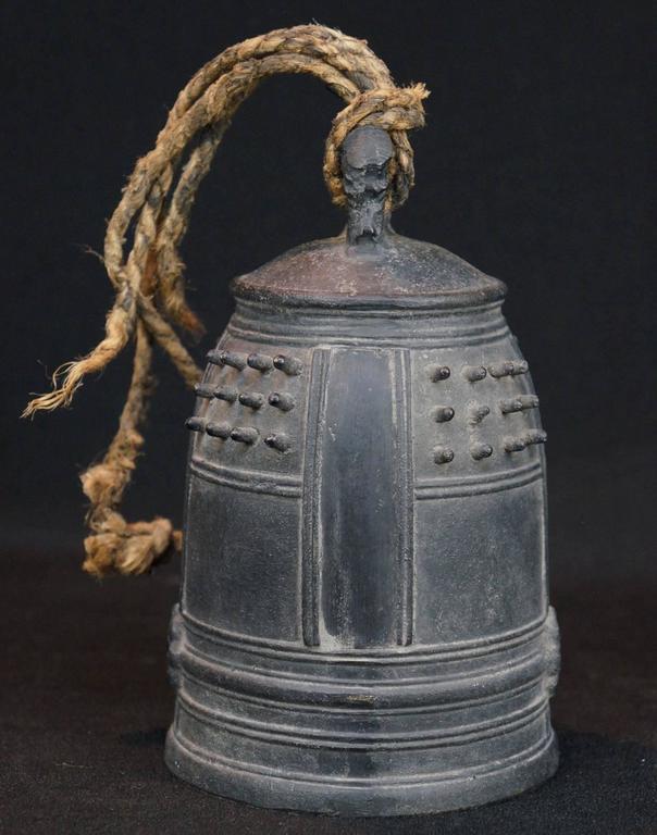 Japanese Antique Cast Bronze Bell with Striker, 1900 at 1stDibs