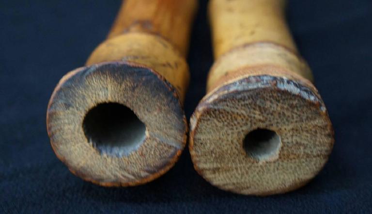 Japan Antique Handmade Pair of Bamboo Shakuhachi Zen Flutes, 1900 at ...