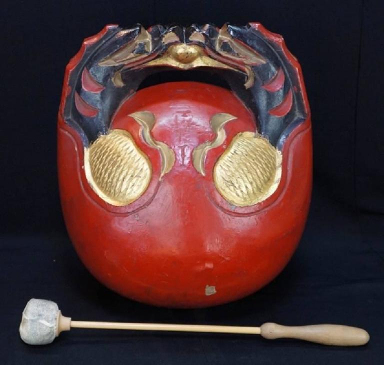 Japanese Big Buddhist Zen Wood Fish Chanting Drum Mokugyo Dragon Fish ...