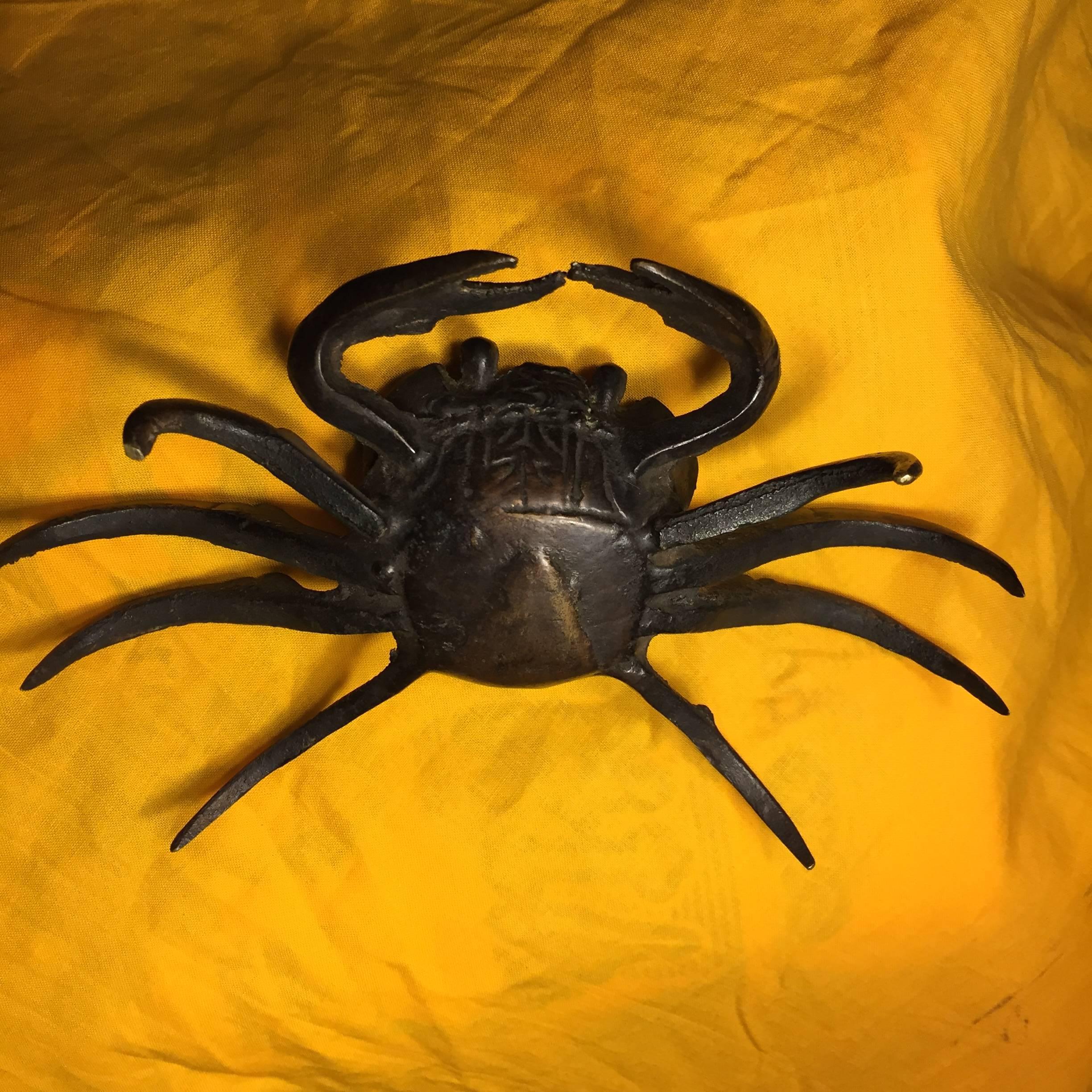 Japanese Antique Cast Copper, Ten Legged Crab 100 Year Okimono ...
