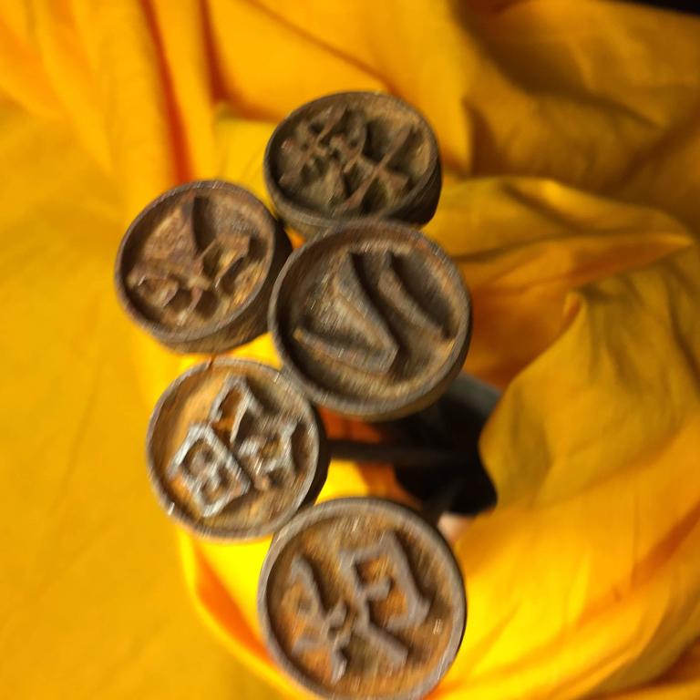 Japan Unusual Antique Iron Metal Stamps Collection of Five, 19th ...