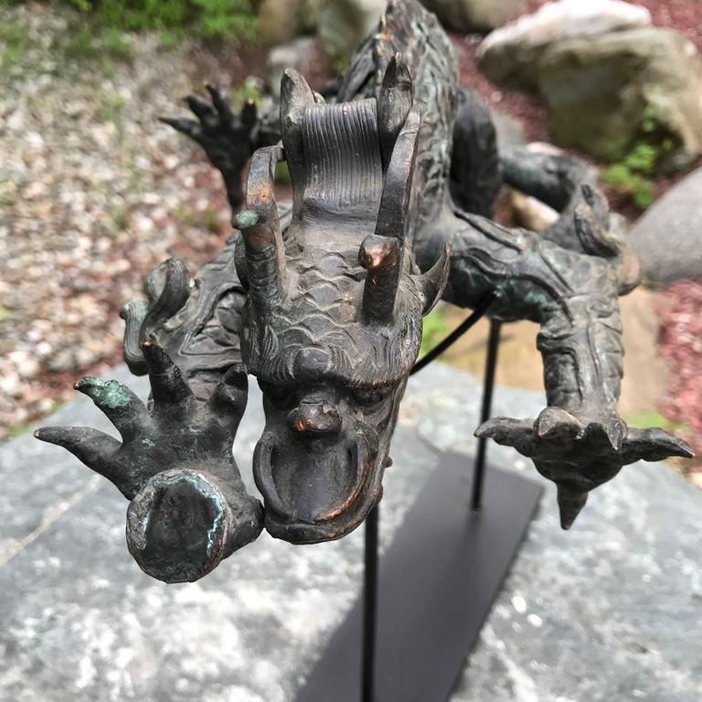Chinese Antique Imperial "5 Claw" Dragon Bronze Sculpture at 1stDibs