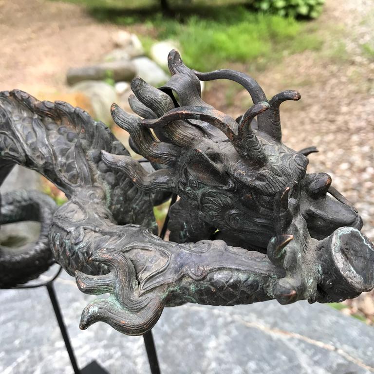 Chinese Antique Imperial "5 Claw" Dragon Bronze Sculpture at 1stDibs