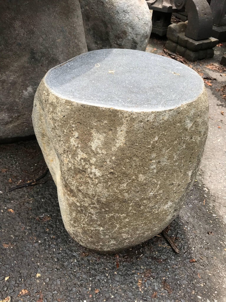 Hand-Carved Garden Stone Table and Stools Six Pieces Solid Limestone ...