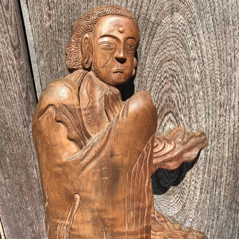 Japan Antique Daruma Hand-Carved Talisman of Perseverance and Good Luck ...