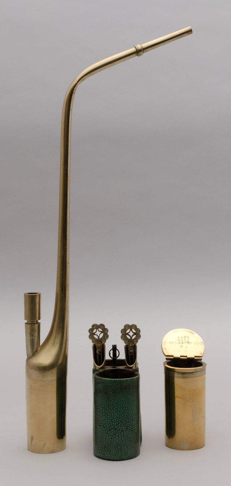 China Unusual Fine Antique Shark Skin Pipe Complete, Signed and ...