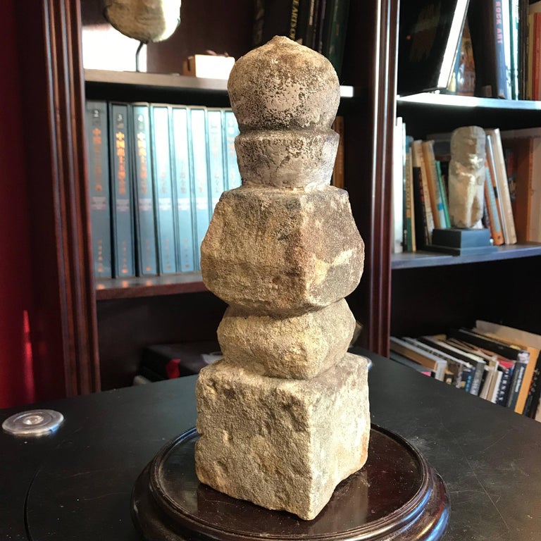 Japan Ancient Buddhist Five Elements Sculpture: Earth, Water, Wind ...