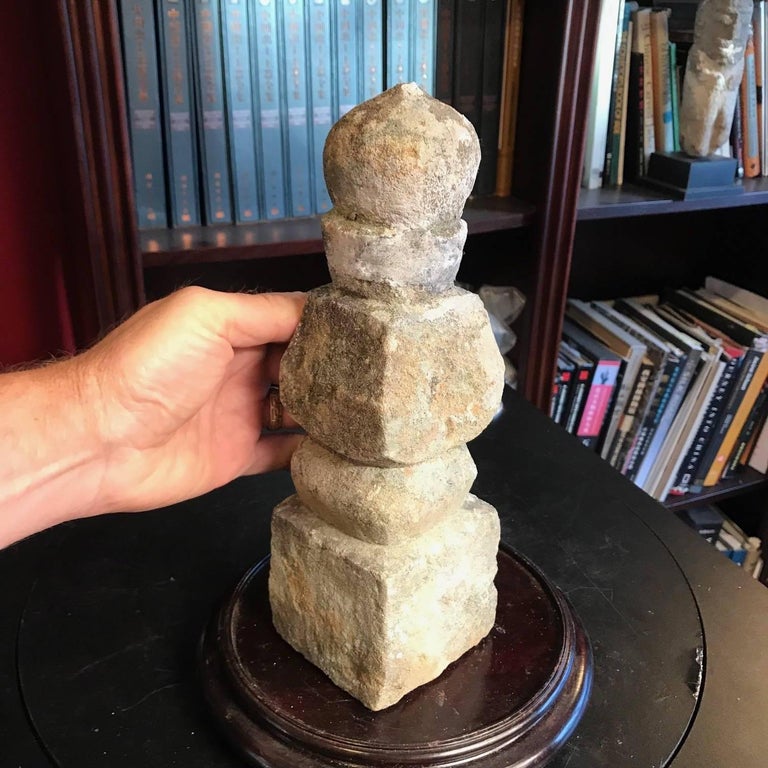 Japan Ancient Buddhist Five Elements Sculpture: Earth, Water, Wind ...