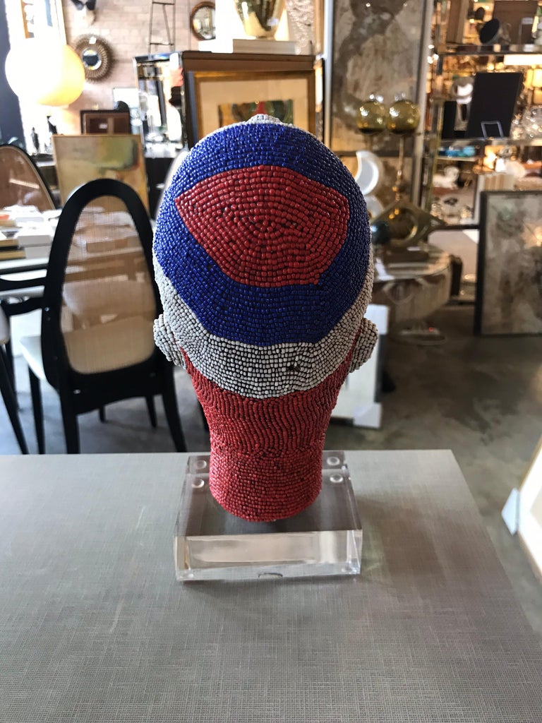 African Beaded Head from Cameroon at 1stDibs