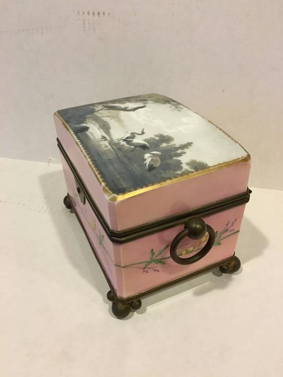 Hand-Painted Porcelain Casket Box at 1stDibs