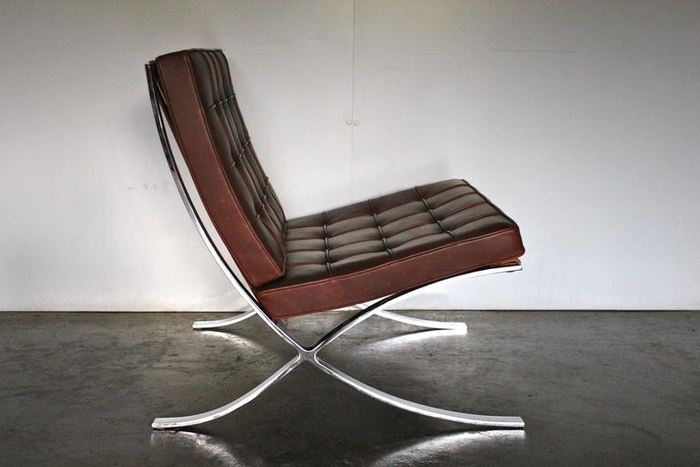 Knoll Studio "Barcelona" Lounge Chair and Ottoman" Suite in Brown ...