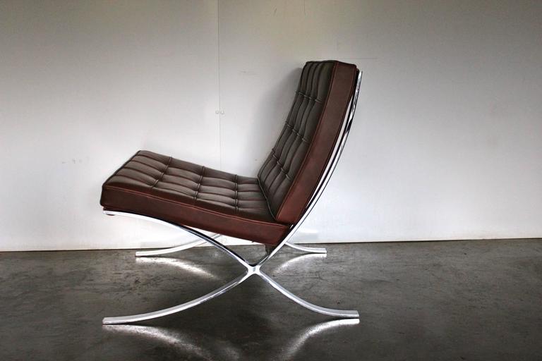 Knoll Studio "Barcelona" Lounge Chair and Ottoman" Suite in Brown ...