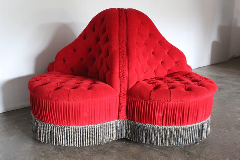 George Smith "Conversation Piece" Four-Seat Sofa in Raspberry Red ...