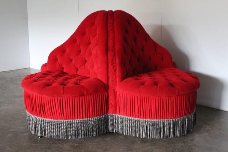 George Smith "Conversation Piece" Four-Seat Sofa in Raspberry Red ...