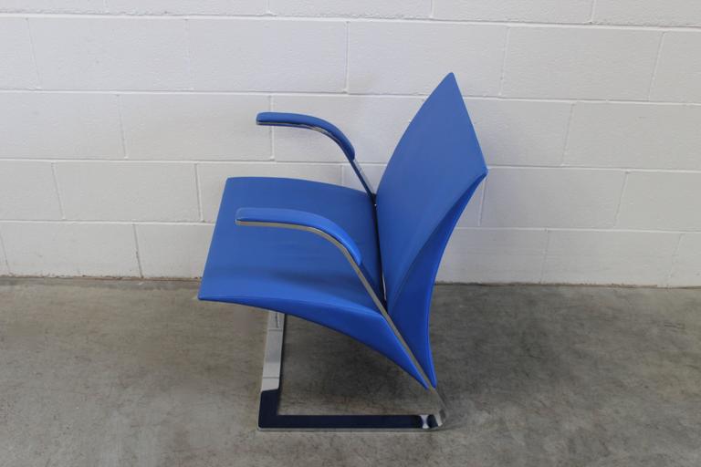 Poltrona Frau "Ravello" Armchair in Blue "Pelle" Leather by Ricardo ...