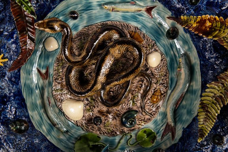 Palissy Ware Majolica Plaque by Geoffery Luff at 1stDibs