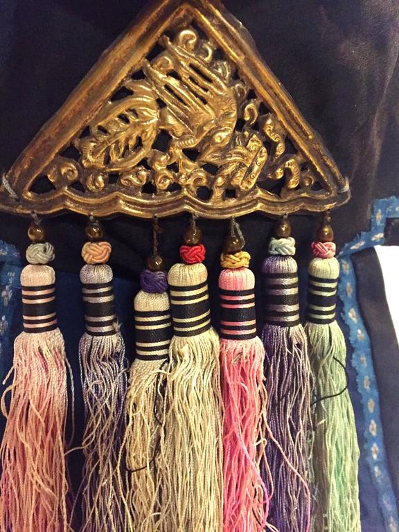 19th Century Chinese Antique Embroidered Hat with Silver Ornaments For ...