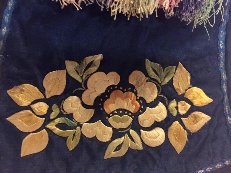 19th Century Chinese Antique Embroidered Hat with Silver Ornaments For ...